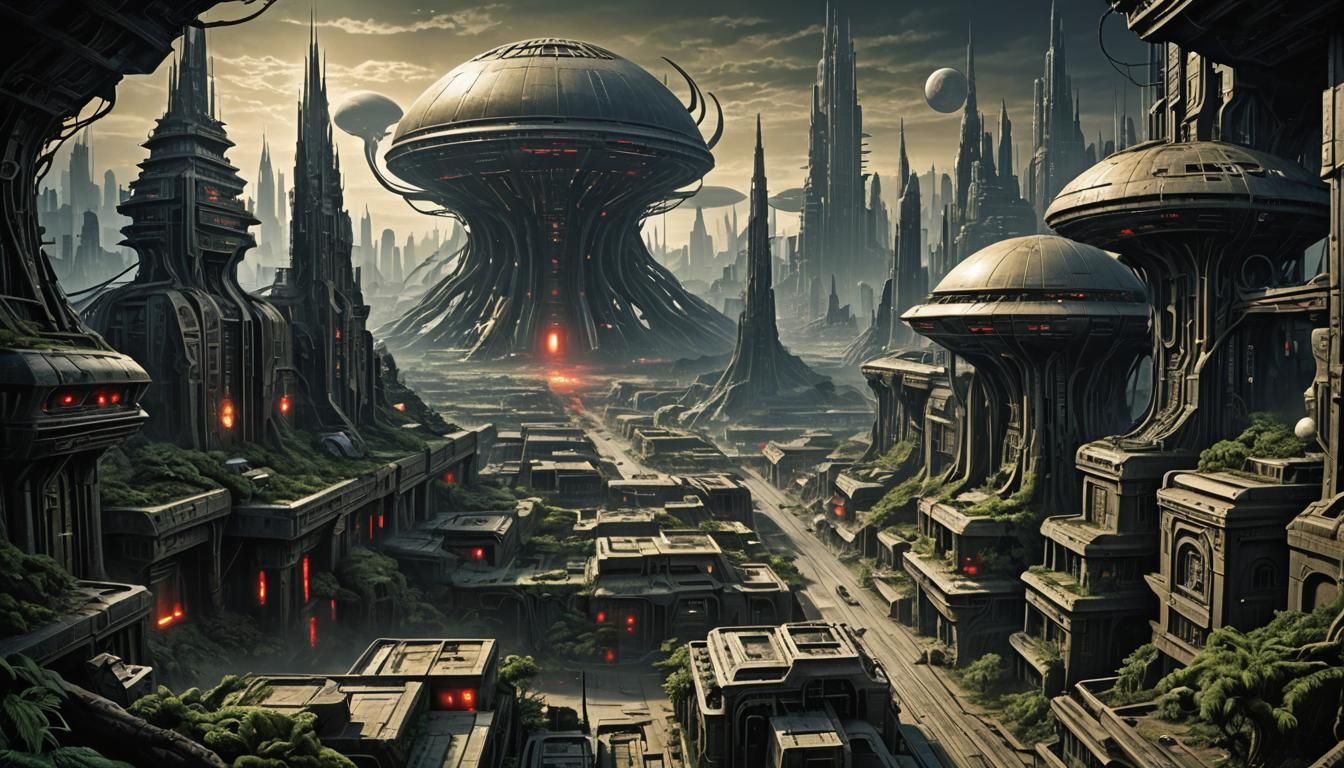 Alien Mega City - AI Generated Artwork - NightCafe Creator