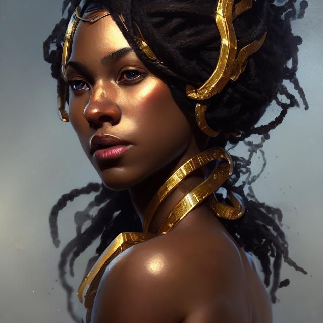 Black Gold Princess - AI Generated Artwork - NightCafe Creator