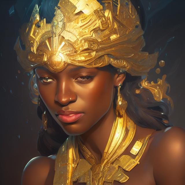 Black Gold Princess - AI Generated Artwork - NightCafe Creator