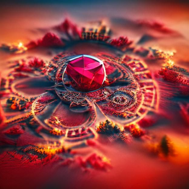 Ruby mandala; red and ruddy hues; beautifully lit [8K 3D 8k resolution ...