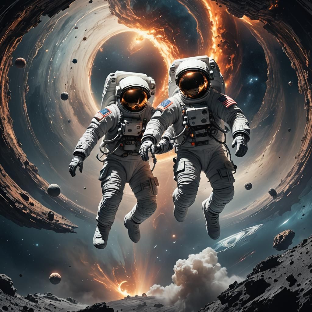 astronaut drifting in space Epic cinematic brilliant stunning intricate meticulously detailed ...