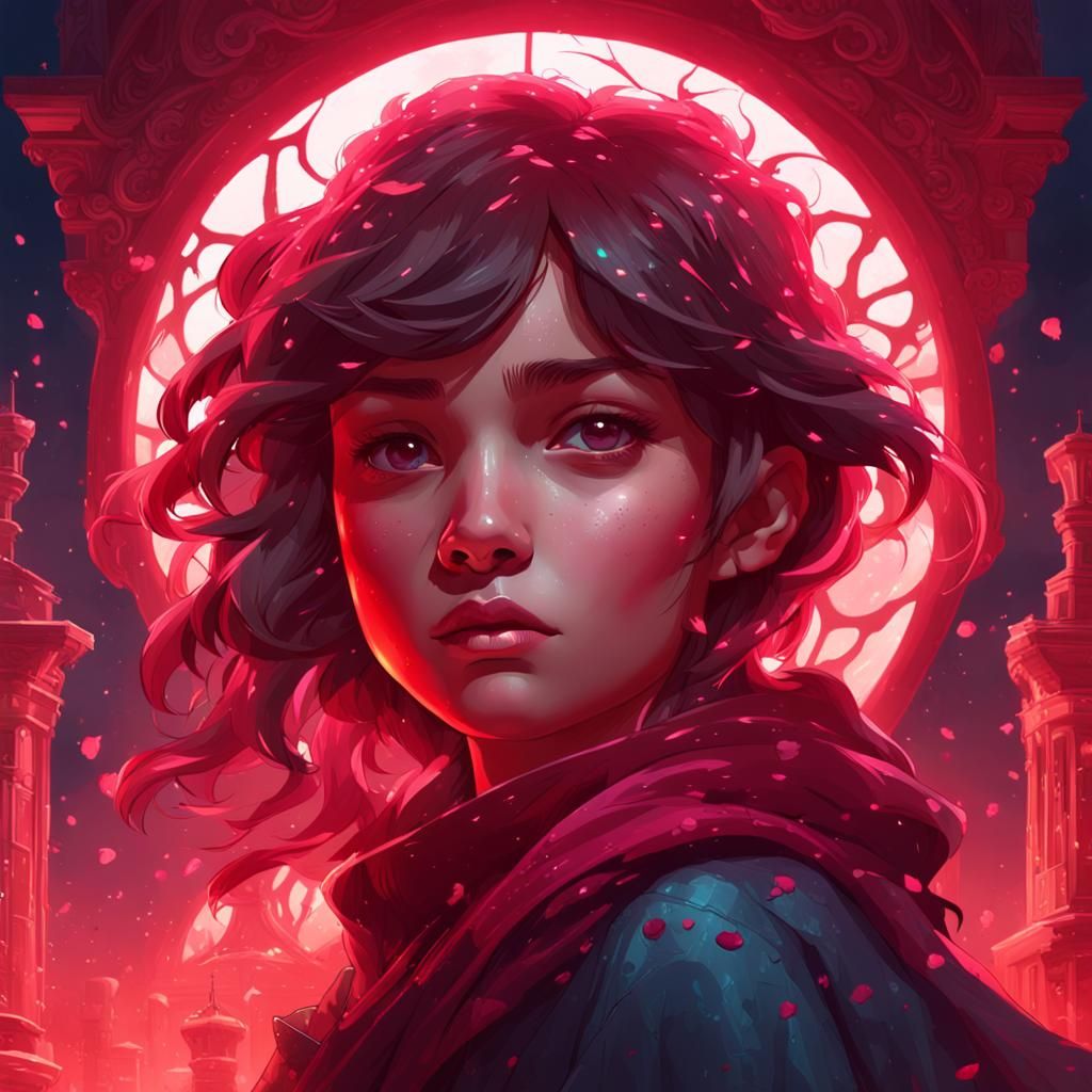 A BRIGHT RUBY NIGHT FOR A GIRL - AI Generated Artwork - NightCafe Creator