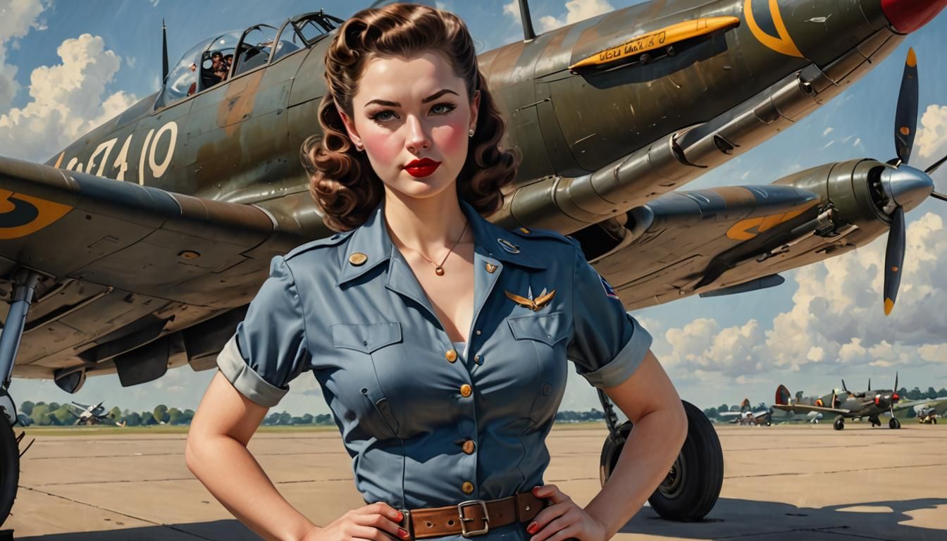Air force pin-up girl - AI Generated Artwork - NightCafe Creator