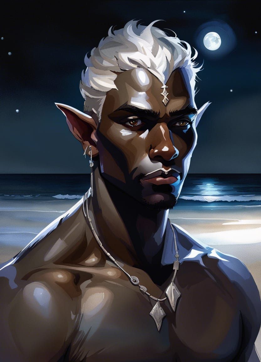 muscular Elf on the beach - AI Generated Artwork - NightCafe Creator
