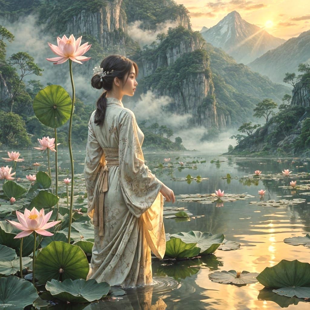 Grace Among the Blossoms: A Lotus Reverie