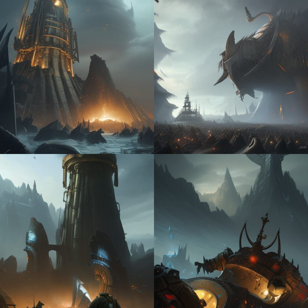 Giant orc stronghold powered off geysers, making large siege equipment ...