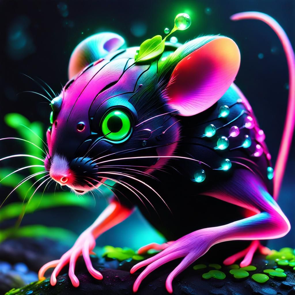 Blacklight alien mouse - AI Generated Artwork - NightCafe Creator