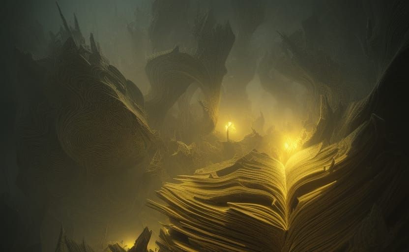 Books of the dead abstract vector fractal, wave function, Zentangle, 3d ...