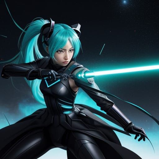 hatsune miku fighting darth vader - Hatsune Miku Battles Da...