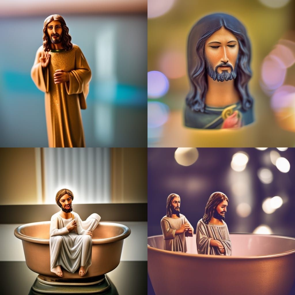 phone jesus bath glas - AI Generated Artwork - NightCafe Creator