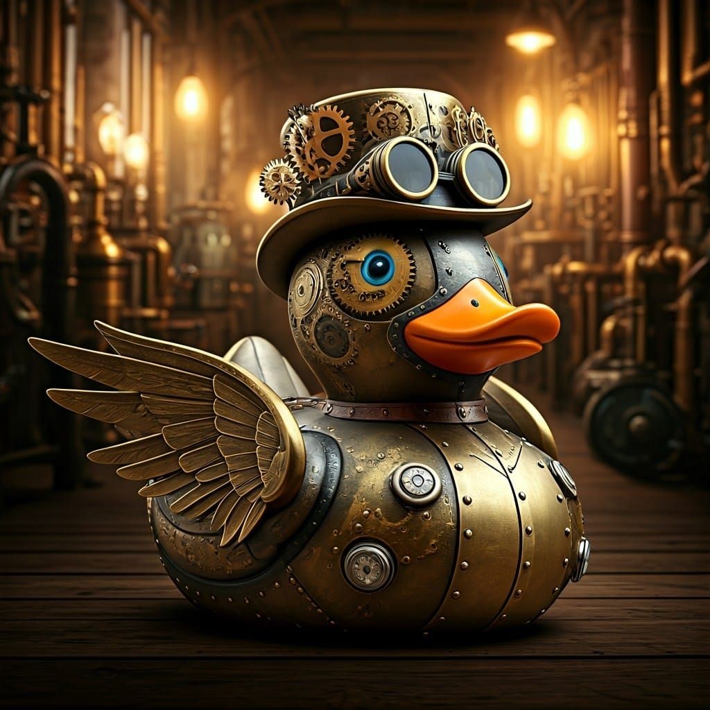 Steampunk Rubber Duck - Steampunk Rubber Duck with Intricate...