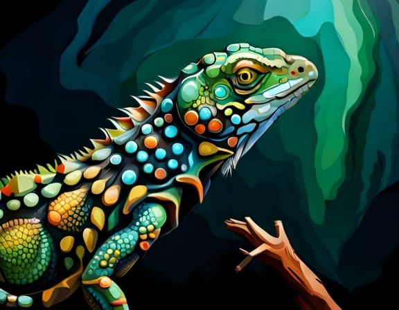 A robot Iguana - AI Generated Artwork - NightCafe Creator