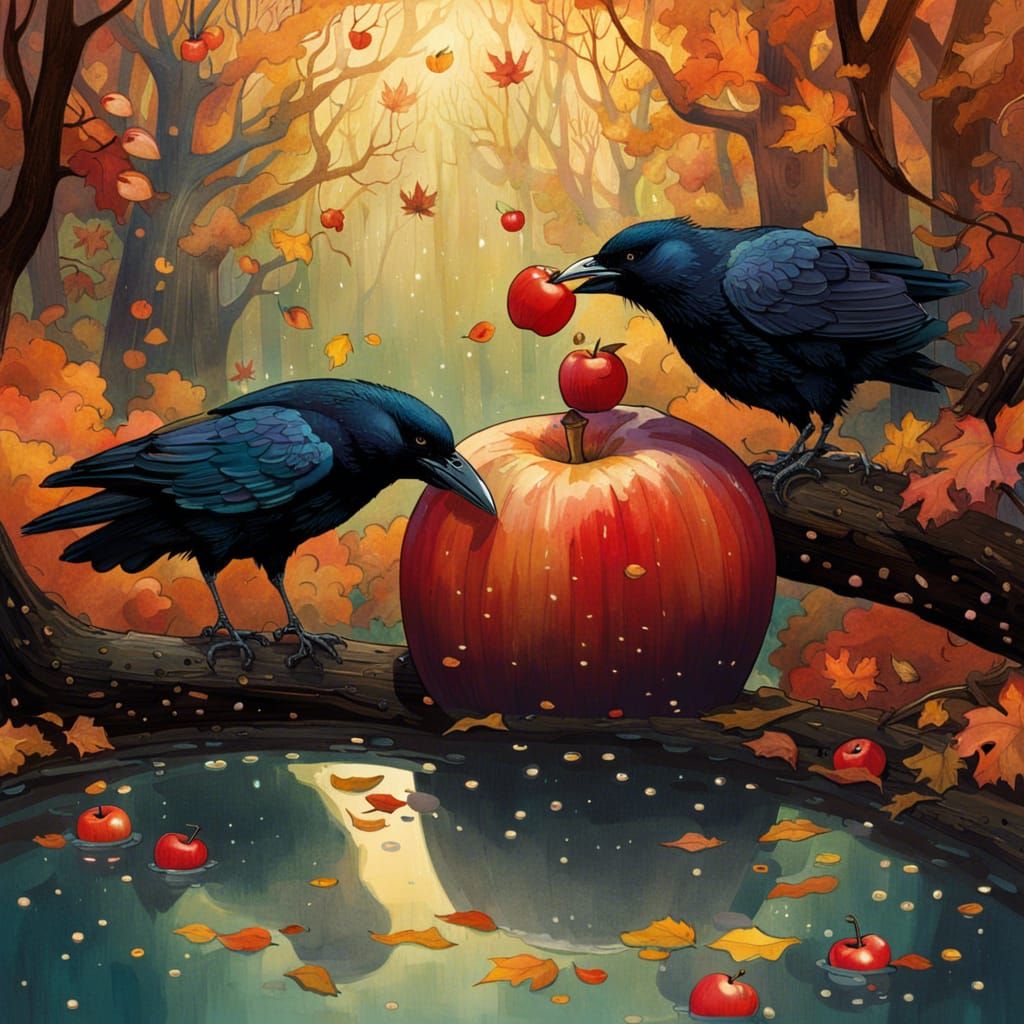 Bobbing for apples - AI Generated Artwork - NightCafe Creator