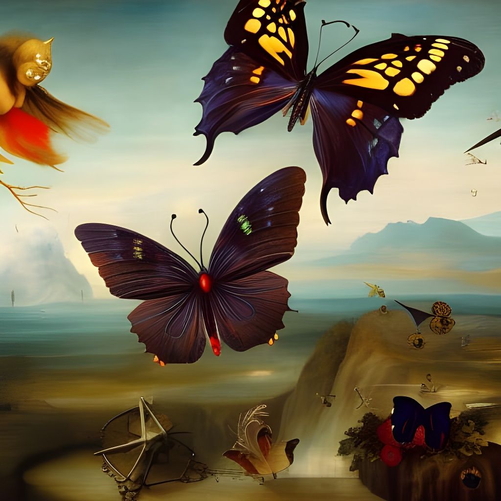 Butterflies Surrealism - AI Generated Artwork - NightCafe Creator