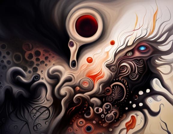 Nightmare small black shadow demons hyperdetailed Kandinsky ...