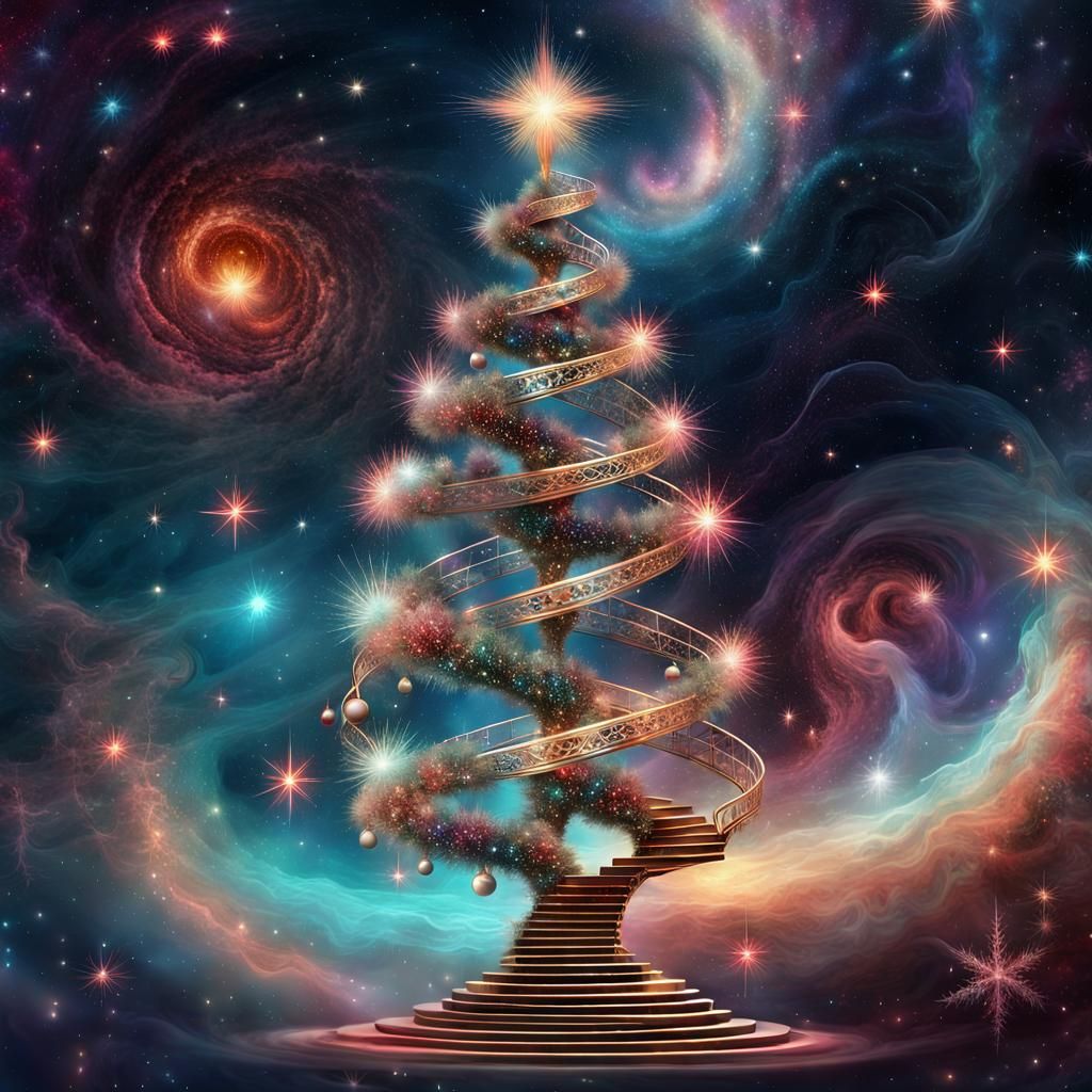 Galactic Christmas Tree - AI Generated Artwork - NightCafe Creator