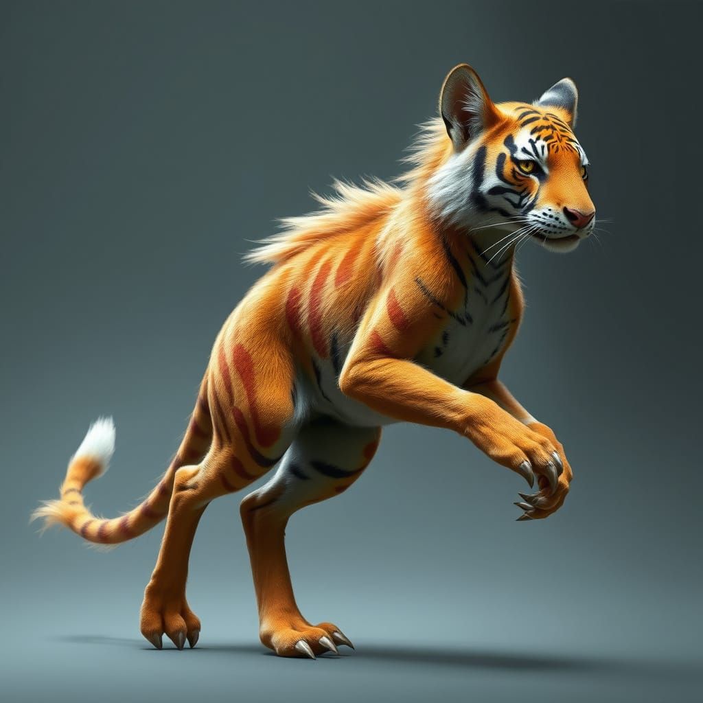 Majestic Star Trek Creature with Swan Tail and Tig... - AI Art