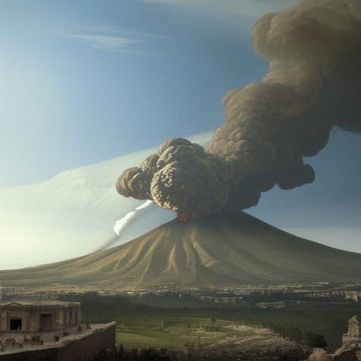 mount vesuvius erupting over pompeii - AI Generated Artwork - NightCafe ...
