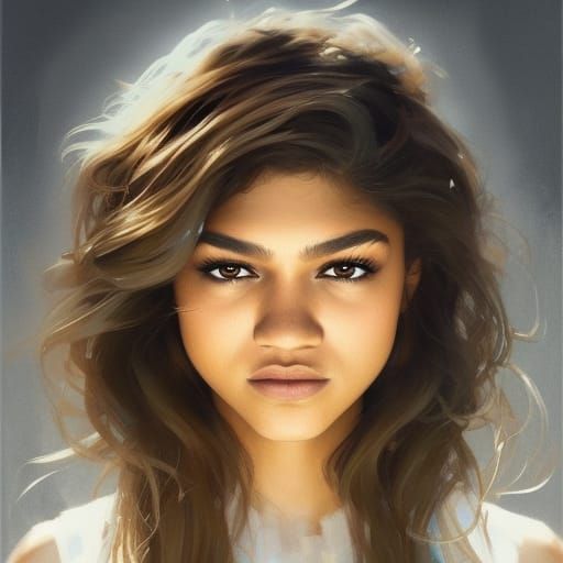 Zendaya Portrait - AI Generated Artwork - NightCafe Creator
