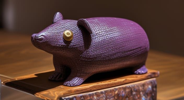 Papier Mache Purple Wombat - AI Generated Artwork - NightCafe Creator