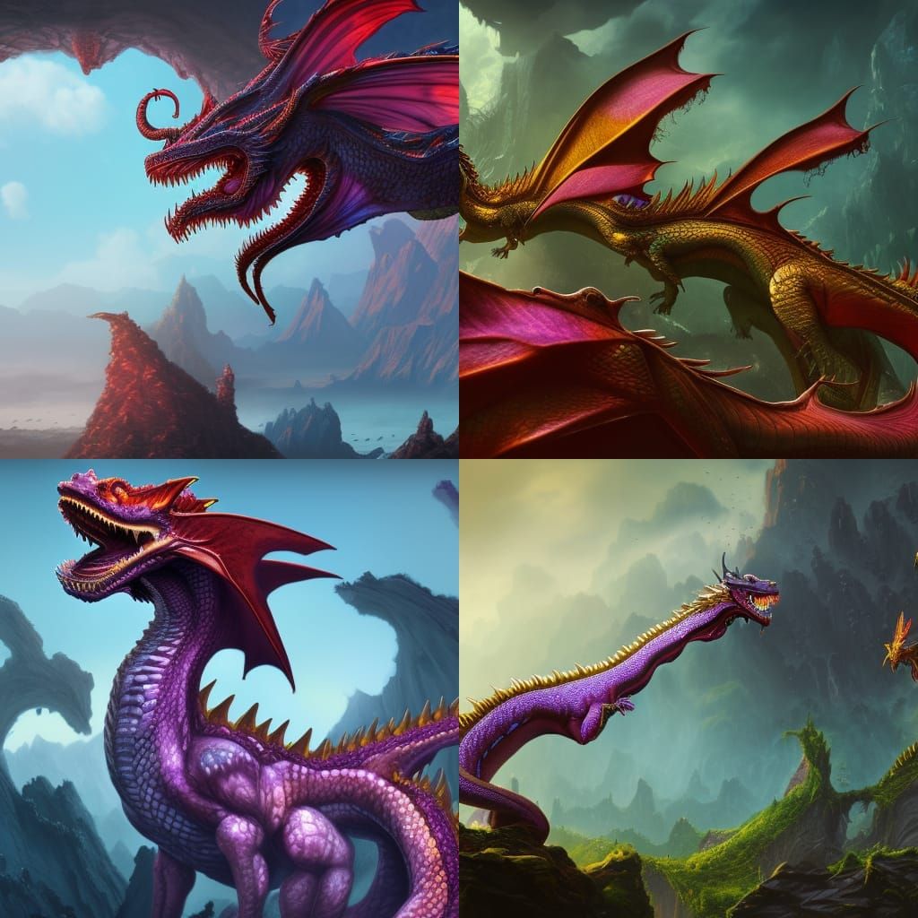 An orchid dragon detailed matte painting, deep color, fantastical ...