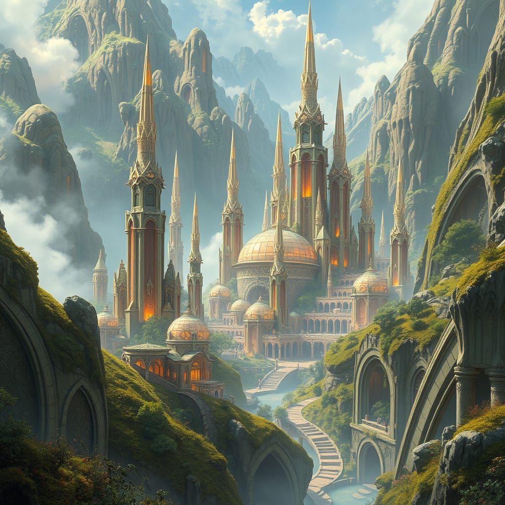 Solarpunk Settlement - Solarpunk Harmony in Lush Valley