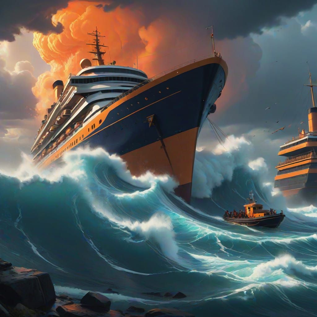 Rogue wave sinks cruise ship - Rogue Wave Crashes Down on Lu...