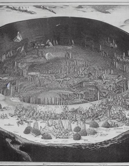 a schematic diagram illustrating the nine levels of the pit of hell and ...