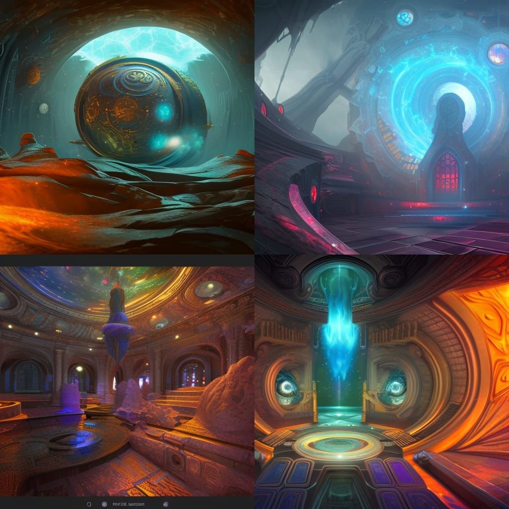 Hyperbolic universe time chamber - AI Generated Artwork - NightCafe Creator