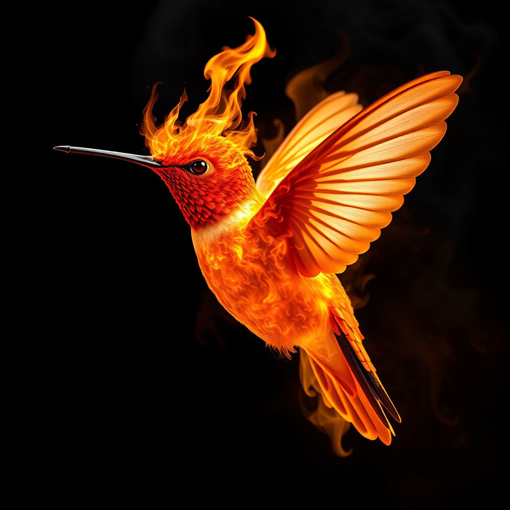 Hummingbird on fire - Hummingbird on fire