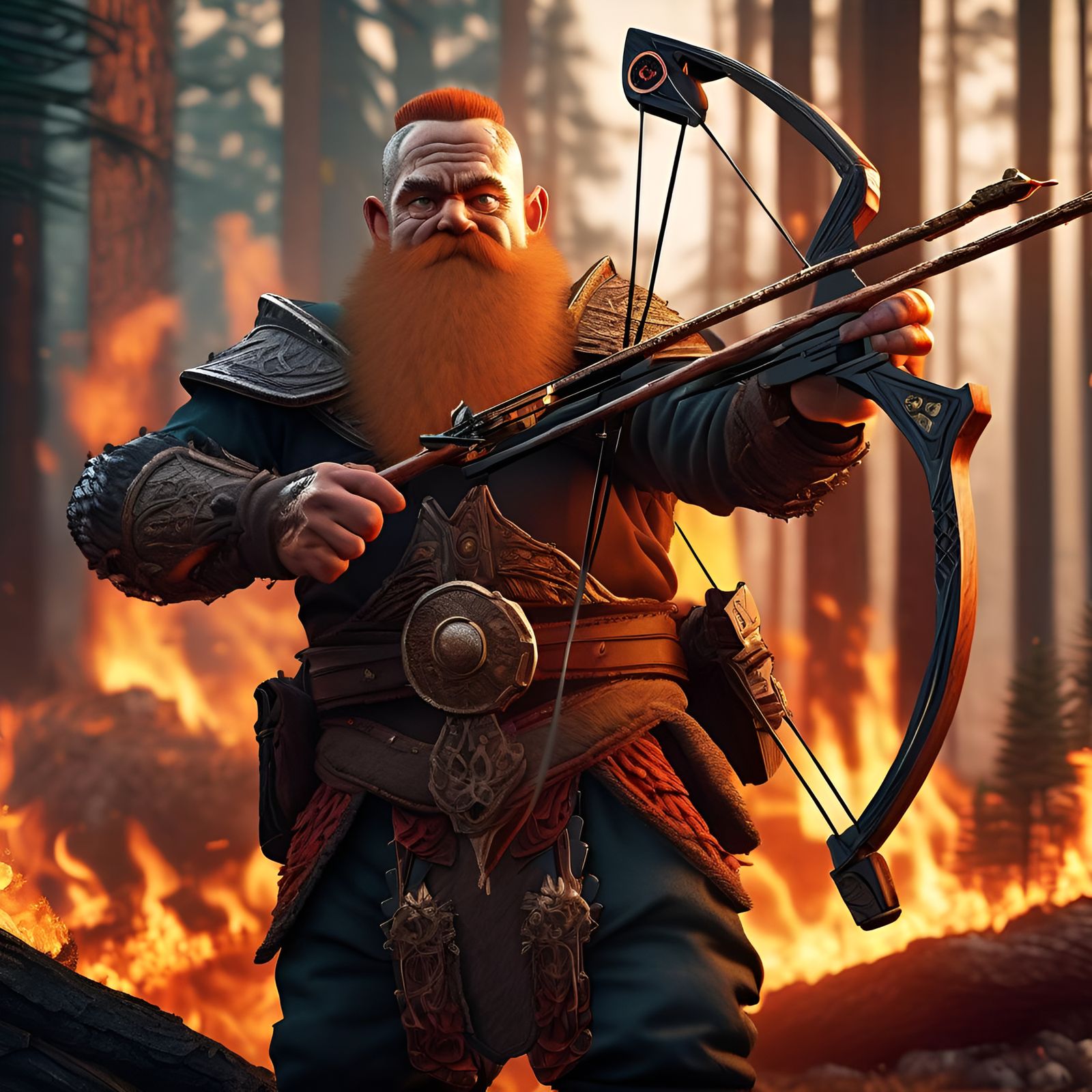Dwarf Archer with Duobow - AI Generated Artwork - NightCafe Creator