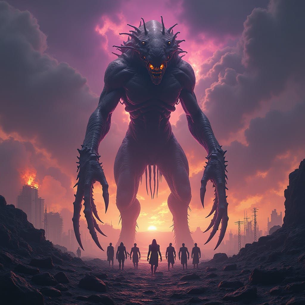 Alien Invasion: Romulus Stares Down Defending Huma... - AI Art