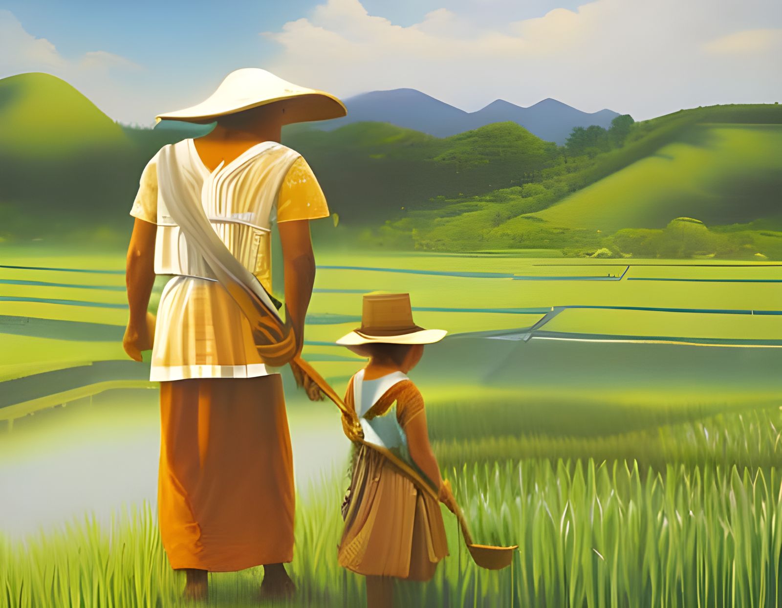 Landscape: Rice Paddy - AI Generated Artwork - NightCafe Creator