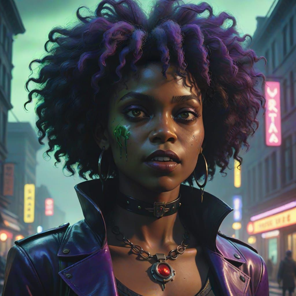 Ethereal Vampire in Dark Fantasy Attire - AI Art