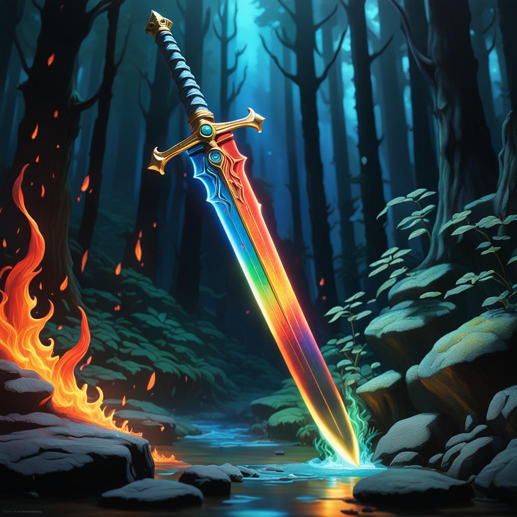 Rainbow sword 🎨🌈 - AI Generated Artwork - NightCafe Creator