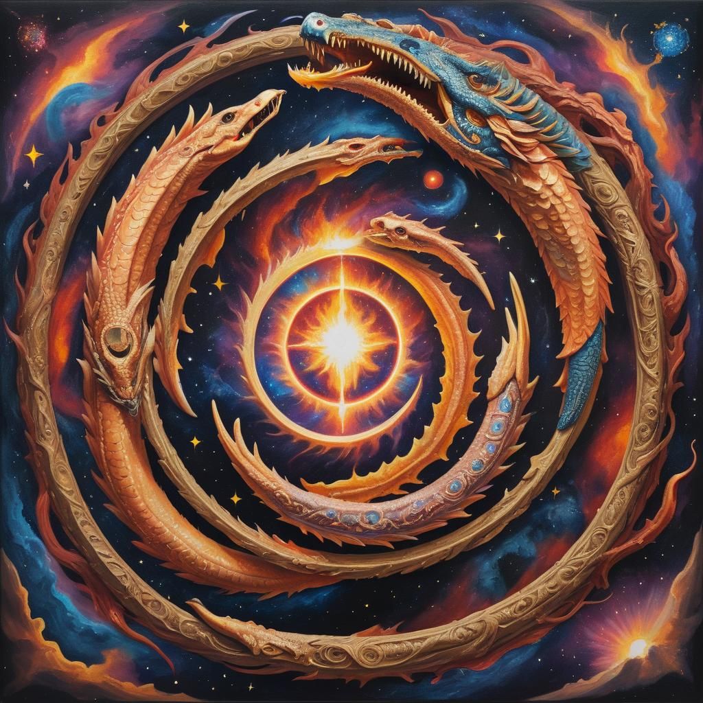 ouroboros oil paintng - AI Generated Artwork - NightCafe Creator