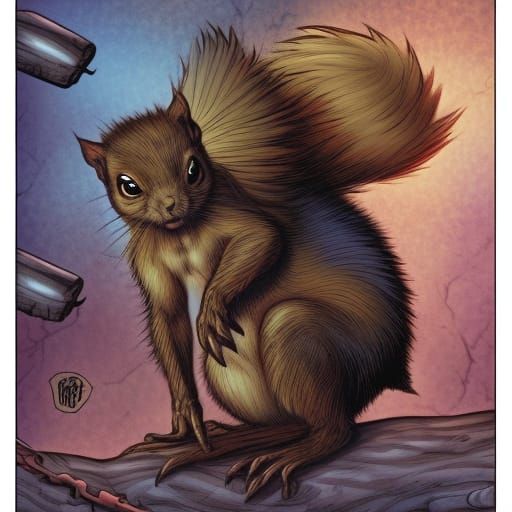 Dark, evil, mutant killer squirrel - AI Generated Artwork - NightCafe ...