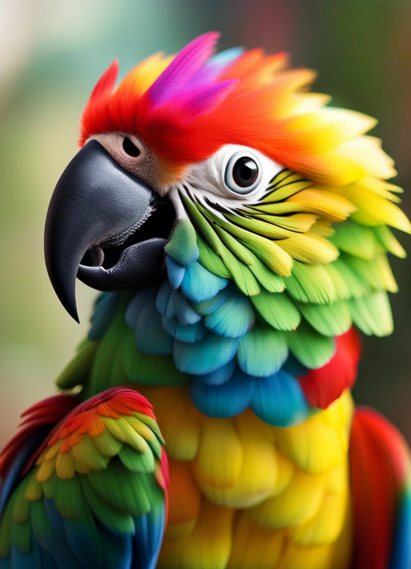 Rainbow Parakeet - AI Generated Artwork - NightCafe Creator