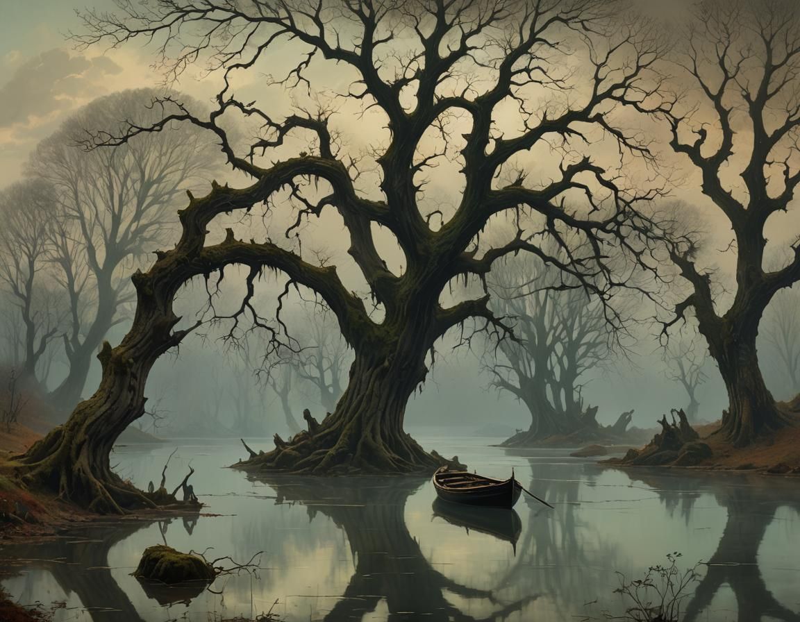 The Ancient Grove: A Boat among the Trees - AI Generated Artwork ...