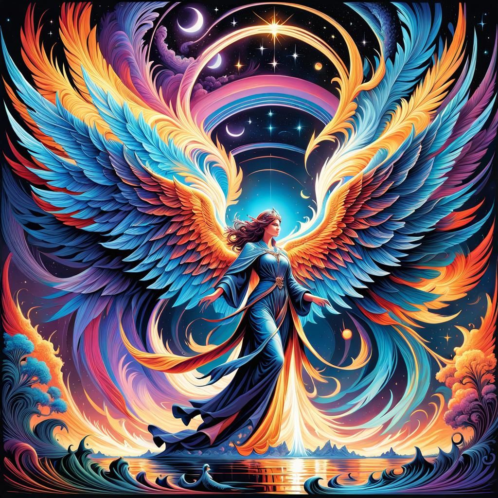 Multicolor Angel - AI Generated Artwork - NightCafe Creator