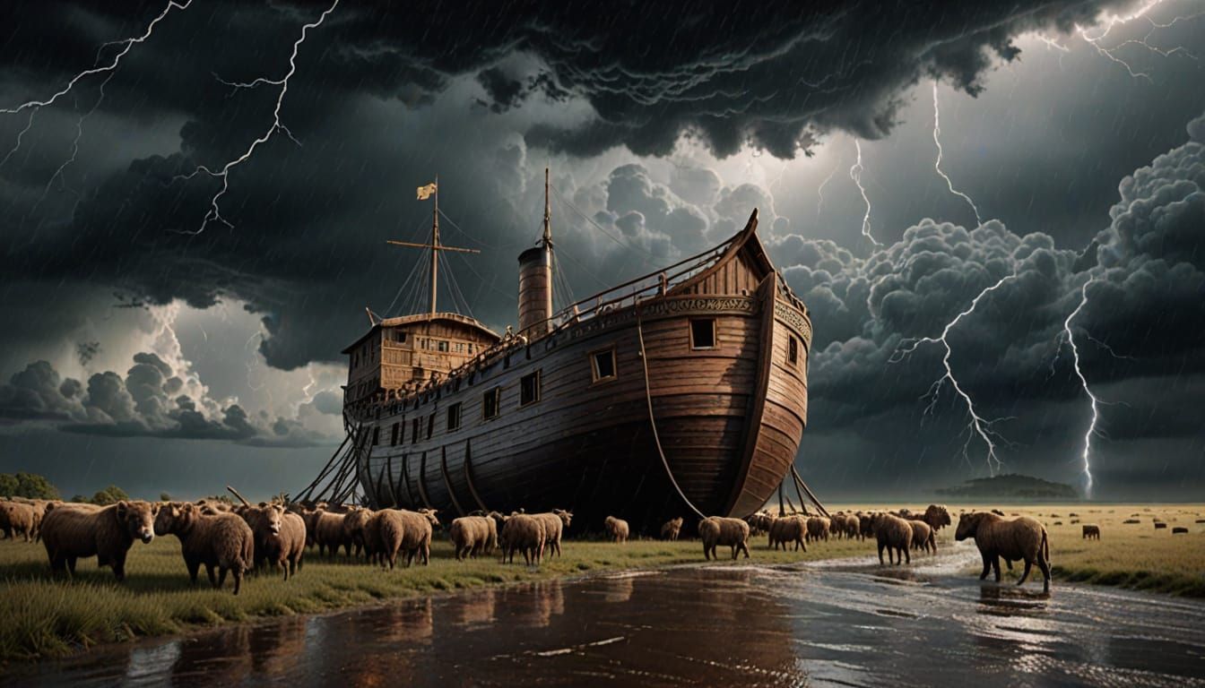 a Realistic Style, lifelike depiction of the animals marching two by ...