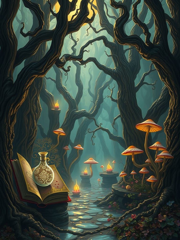 eldritch Forest mystical potions enchanted