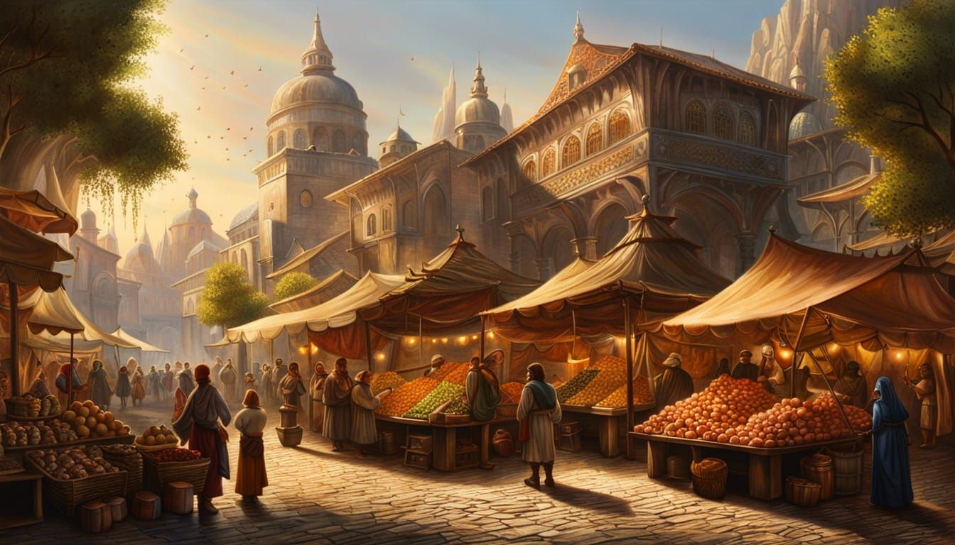 Market Place on Abeir-Toril - AI Generated Artwork - NightCafe Creator