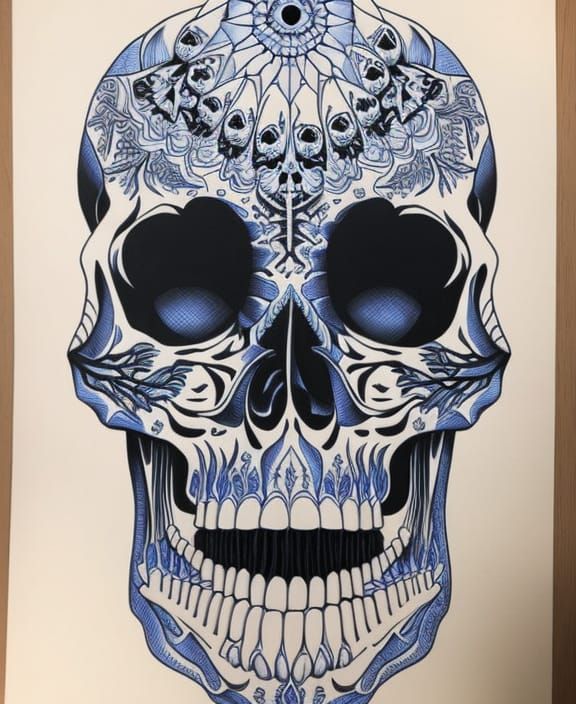 Ink Skull - AI Generated Artwork - NightCafe Creator