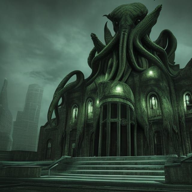 Cthulhu Cathedral. The main place of worship for worshipers of Elder ...