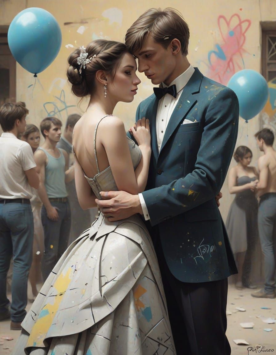 Surrealist Graffiti Portrait in Dusty Prom Style - AI Art