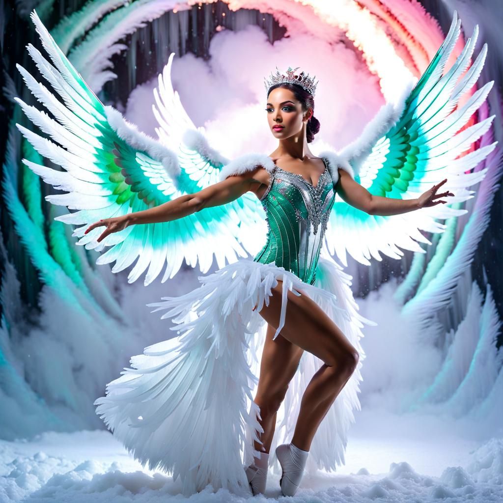 Ballerina takes to the ice - AI Generated Artwork - NightCafe Creator
