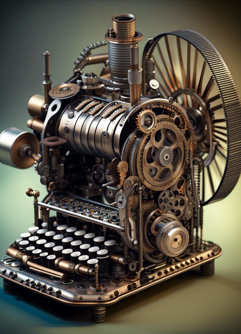 Magnificient art of a typewriter made from recycled materials ♻️