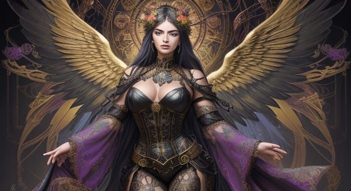 Female archangel. The mighty power of creation. Glittering. Esoteric maximalist. Extraordinarily ...