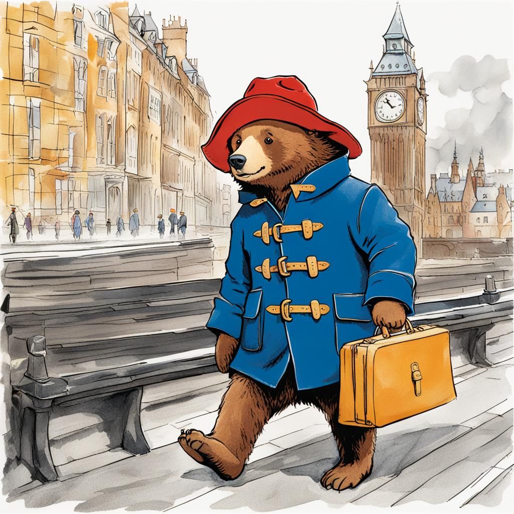 Paddington bear on his way to the shop.. - AI Generated Artwork ...